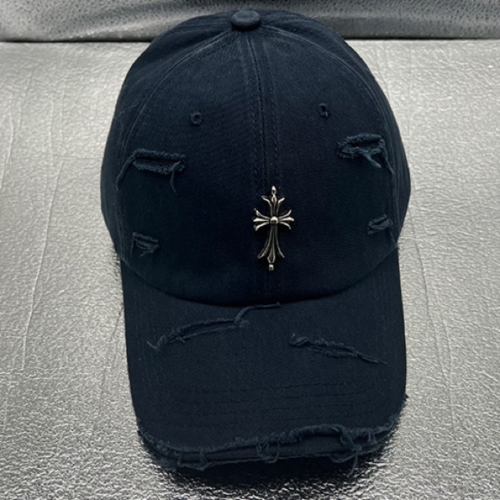 Chrome Hearts Blue Ripped Adjustable Baseball Cap - Gem